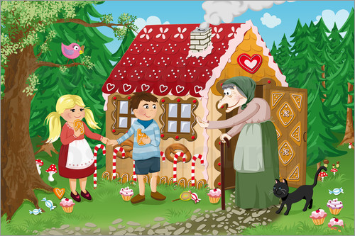 Hans og Grete - Brødrene Grimms eventyr online på DUDA